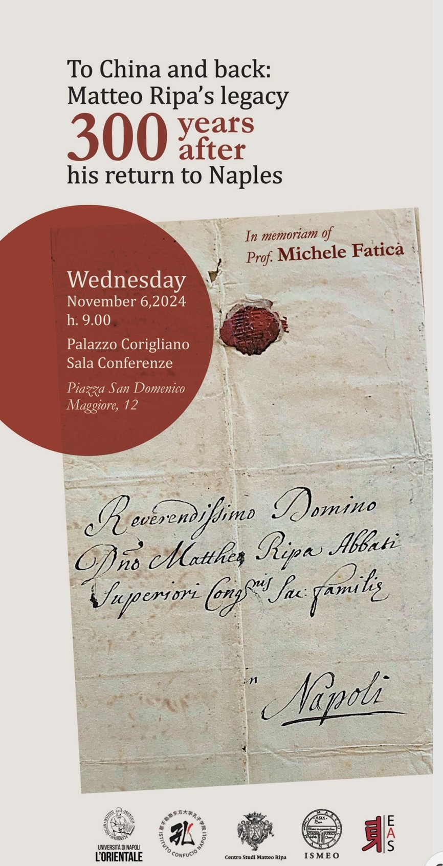 International Conference "To China and back: Matteo Ripa's Legacy 300 ...